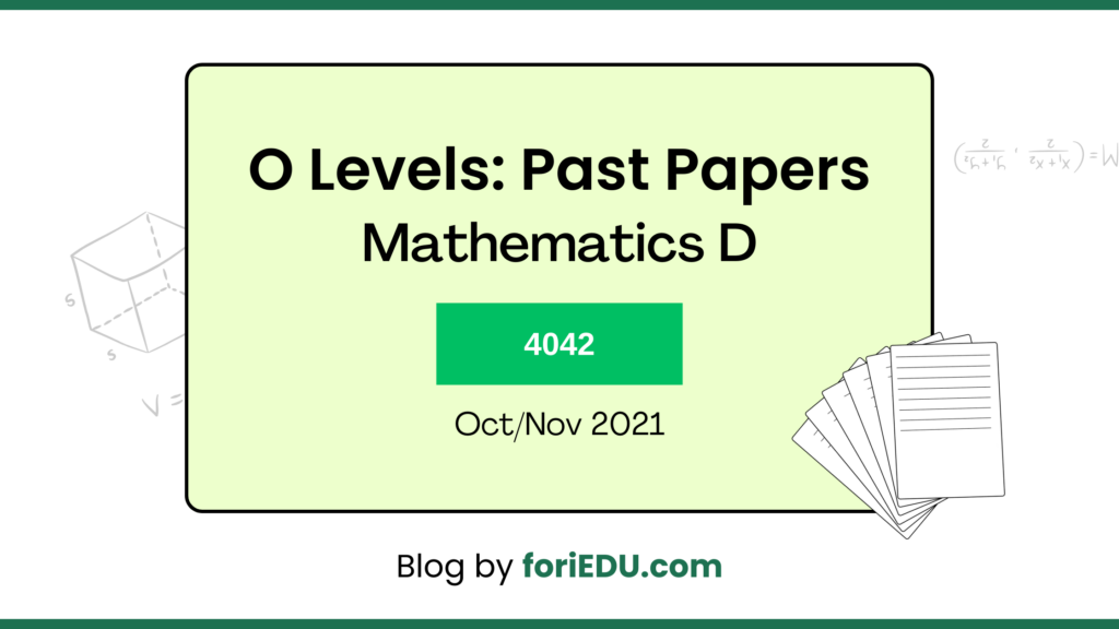 Mathematics D 4024 Past Papers Oct Nov 2021 O Level